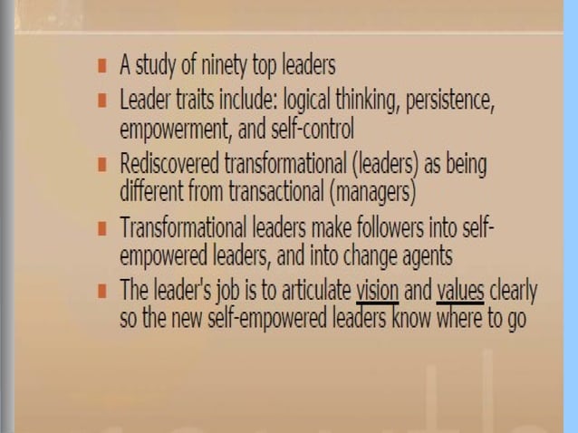 Blanchard life cycle management and transactional vs. transformational ...