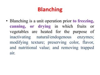 Blanching of Food | PPTX