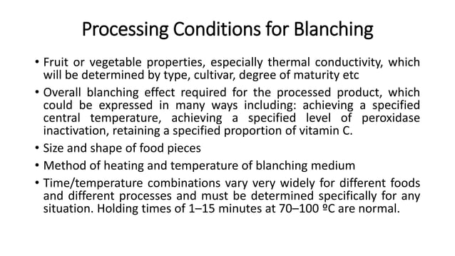 Blanching | PPTX | Cooking | Food & Drink