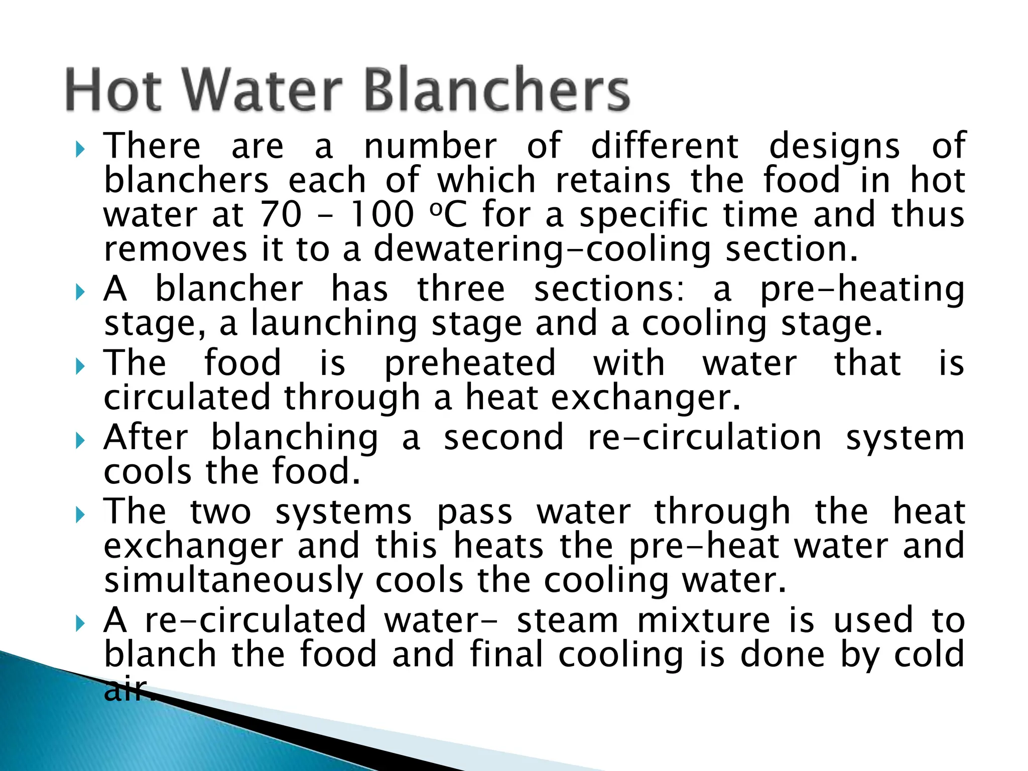 Blanching of fruit and vegetable- Process, objective, methods, benefits | PPTX