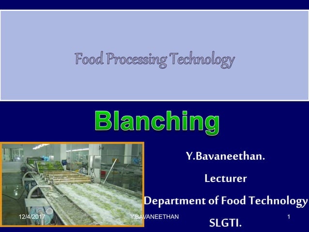 Blanching | PPTX