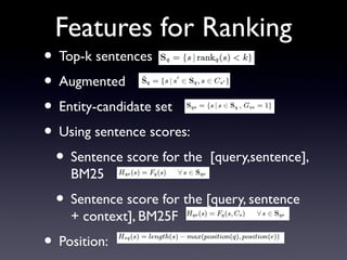 Finding support sentences for entities | PPT
