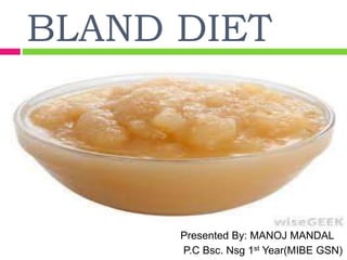 Bland Food Diet