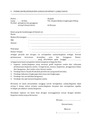 Blangko izin-gangguan-tampilan-umum | PDF