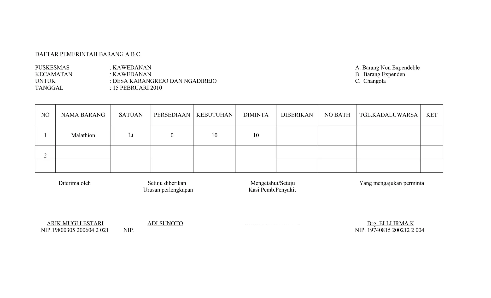 Blangko bon barang p2 m | PPT