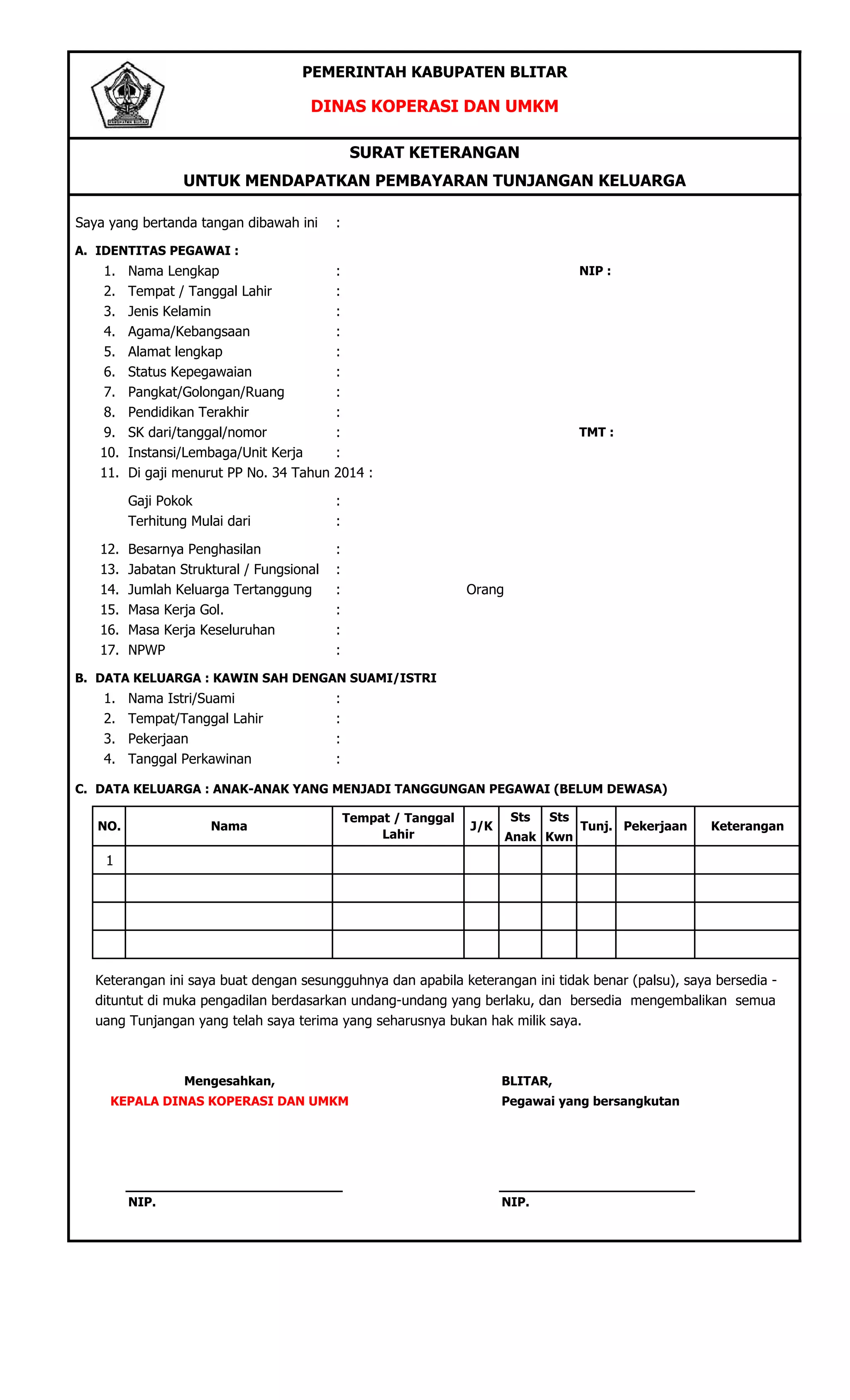 Blangko kp4 da kosong | PDF