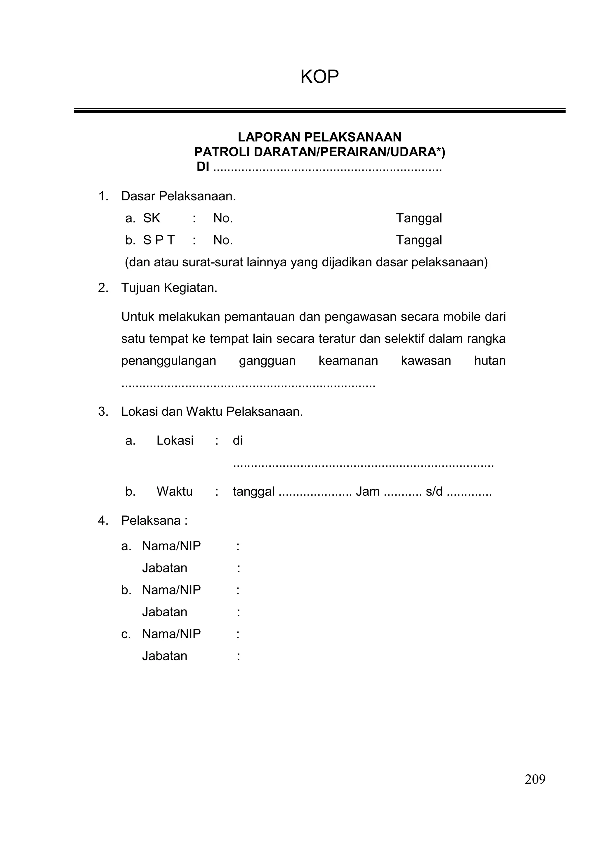 Blangko praktek administrasi tkp | PDF