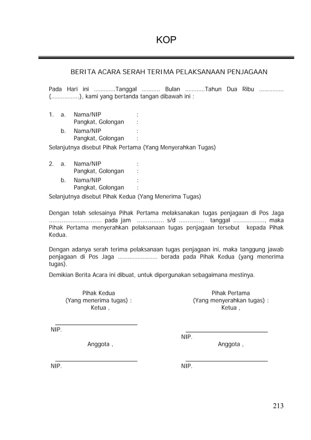 Blangko praktek administrasi tkp | PDF