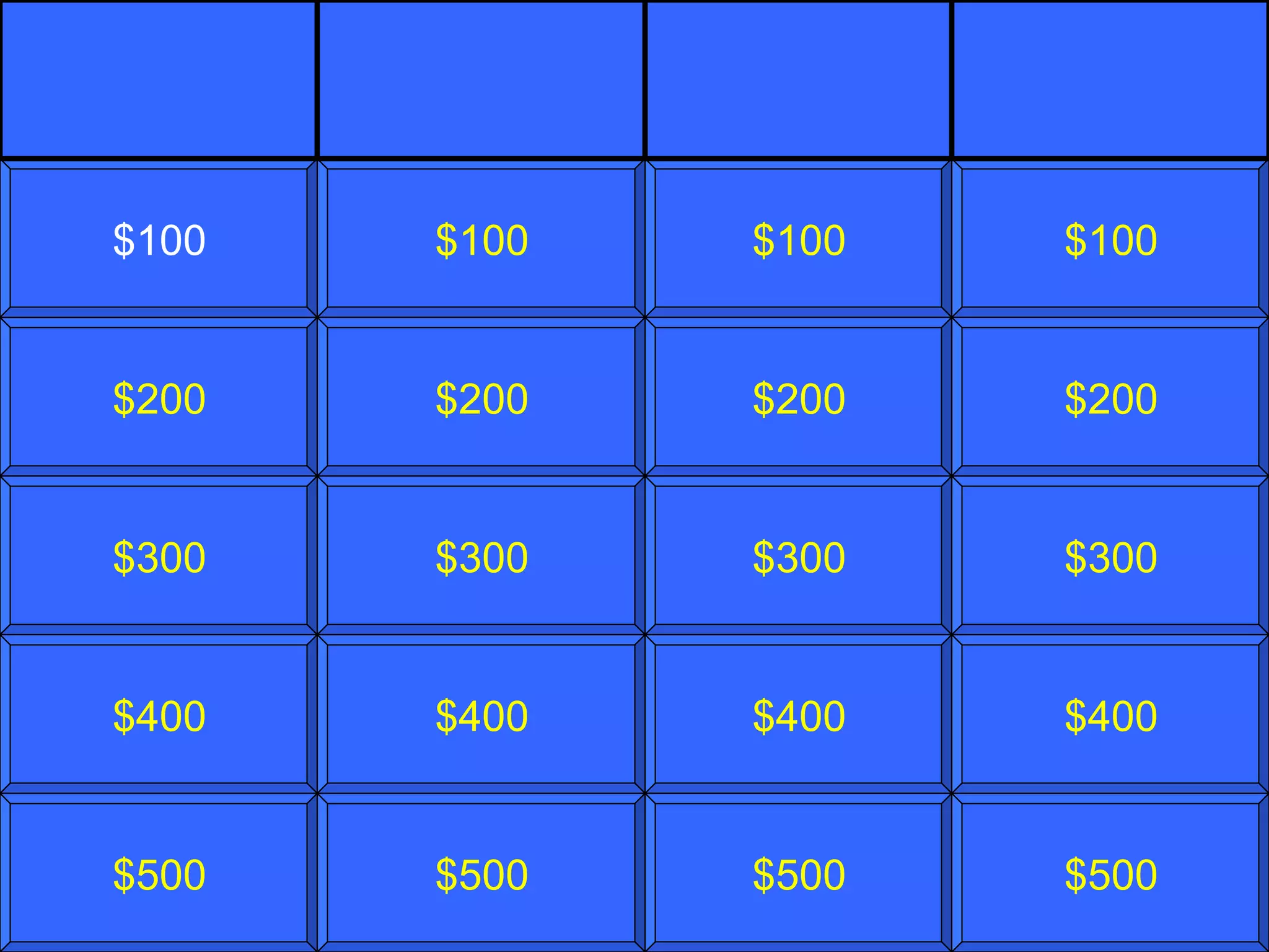 Blank Jeopardy Template | PPT