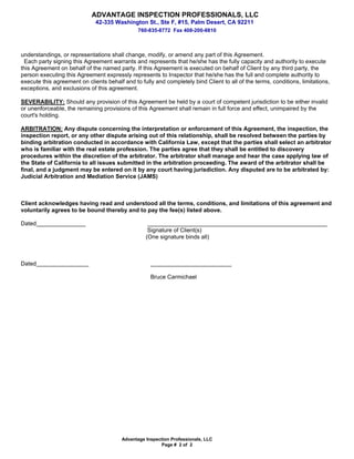 Blank aip inspection agreement | PDF