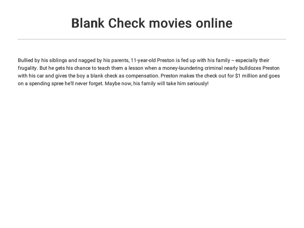 Blank Check movies online