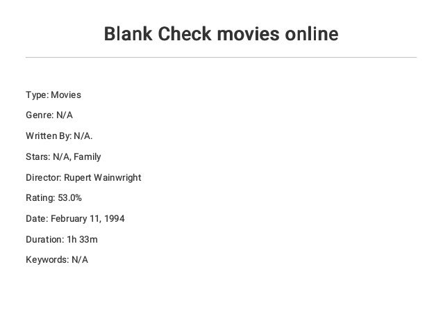 Blank Check movies online