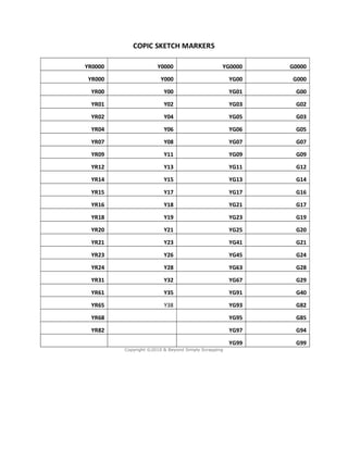 Blank color chart small page style | PDF