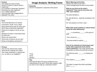 Blank critical analysis frame with prompts | PPT