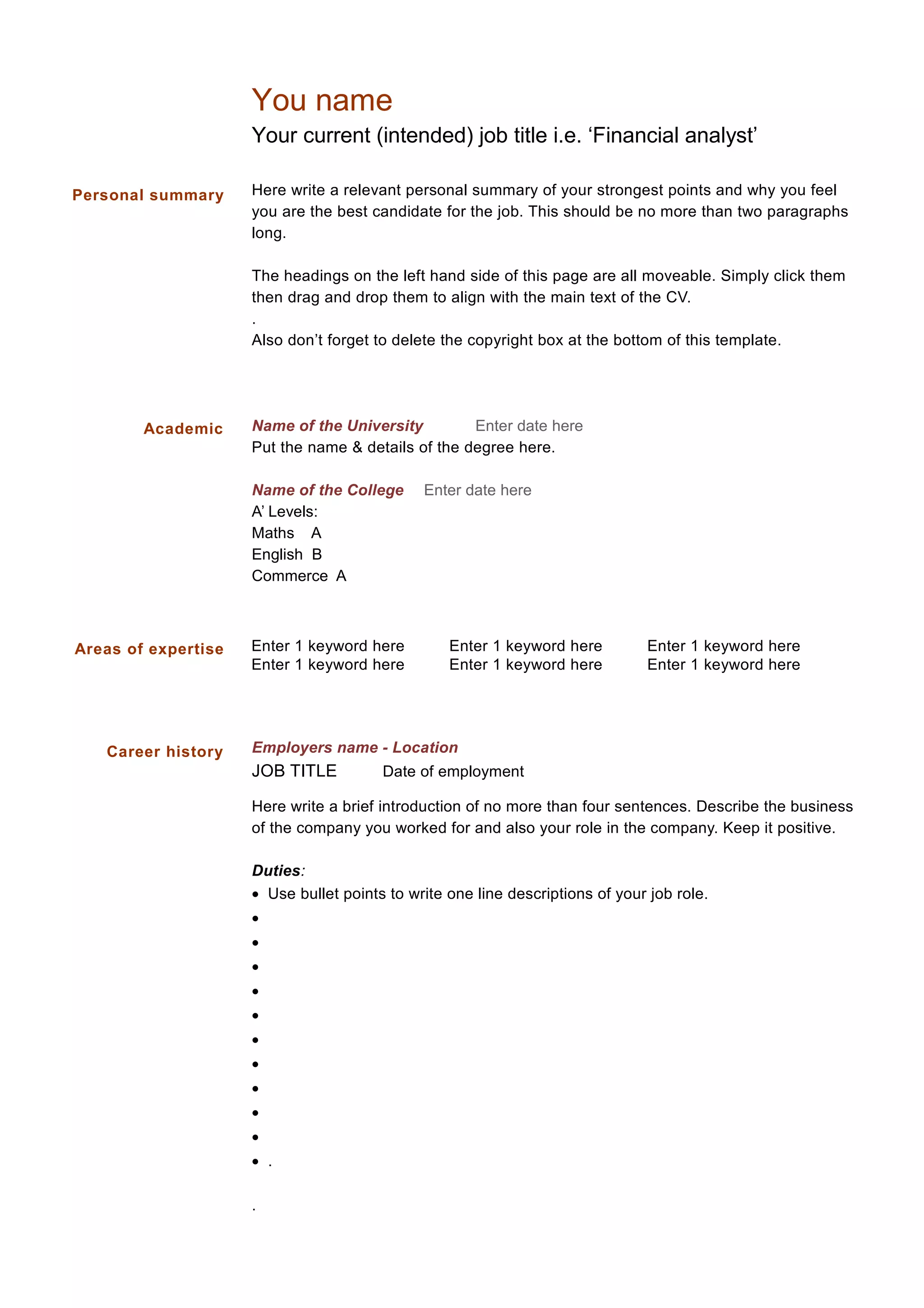 CV Template | PDF