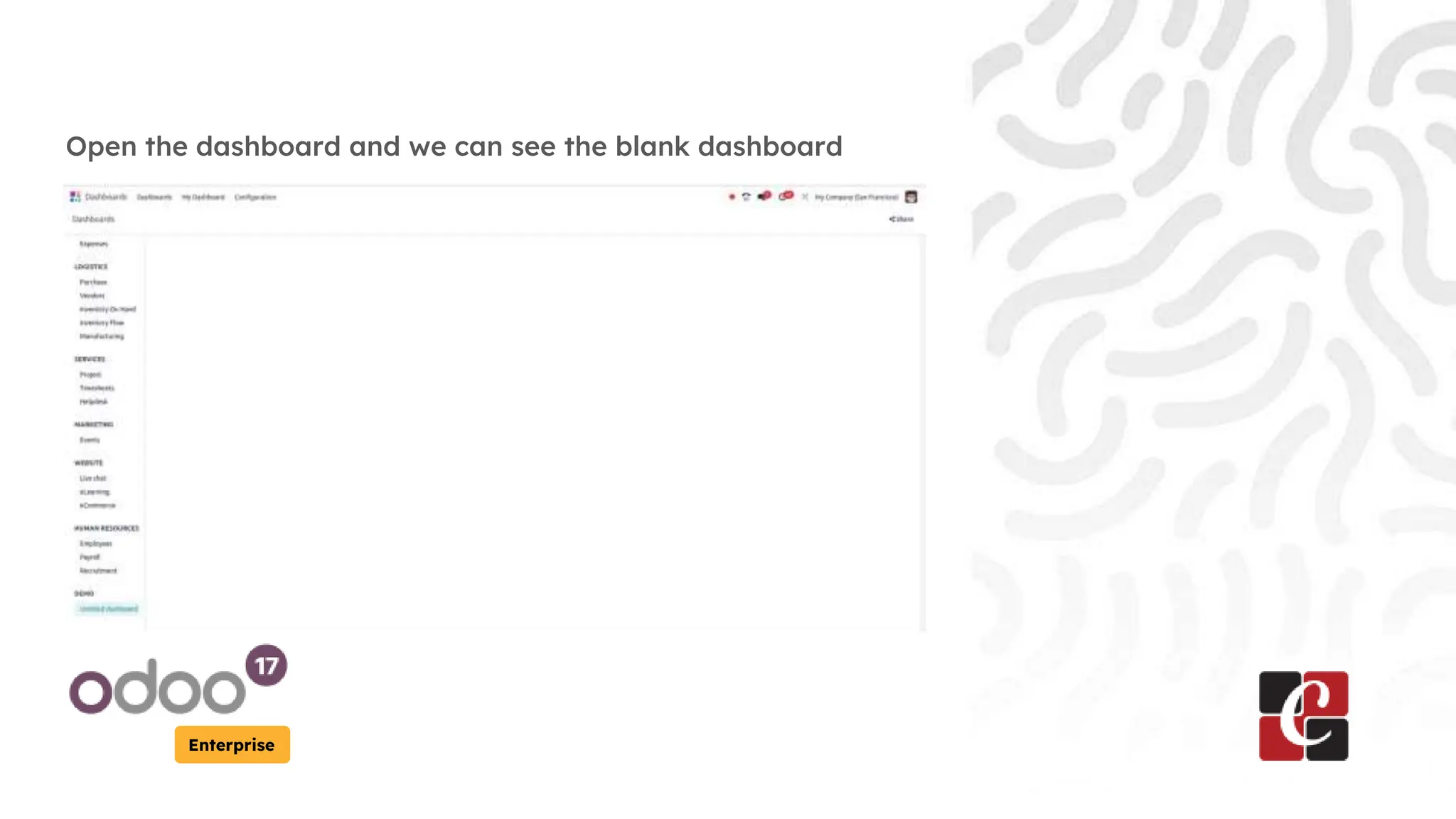 What is Blank dashboards in the odoo 17 ERP | PPTX
