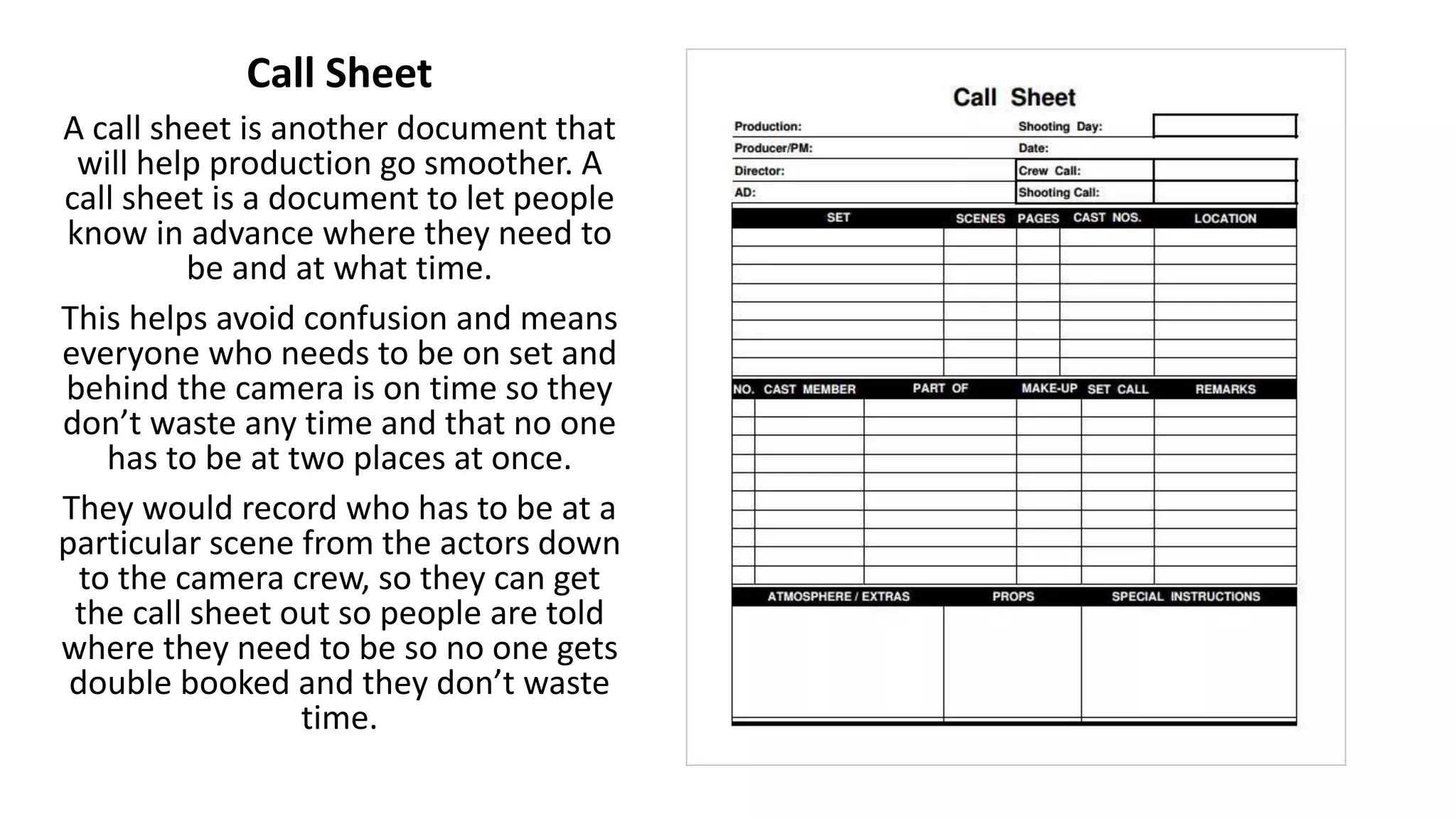 Pre-Production Documents | PPTX