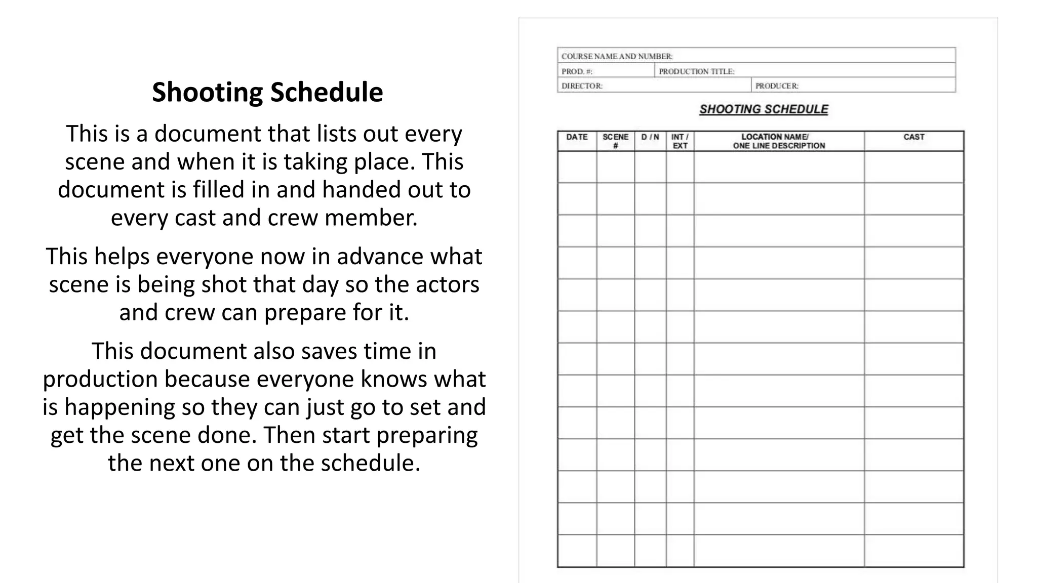 Pre-Production Documents | PPTX