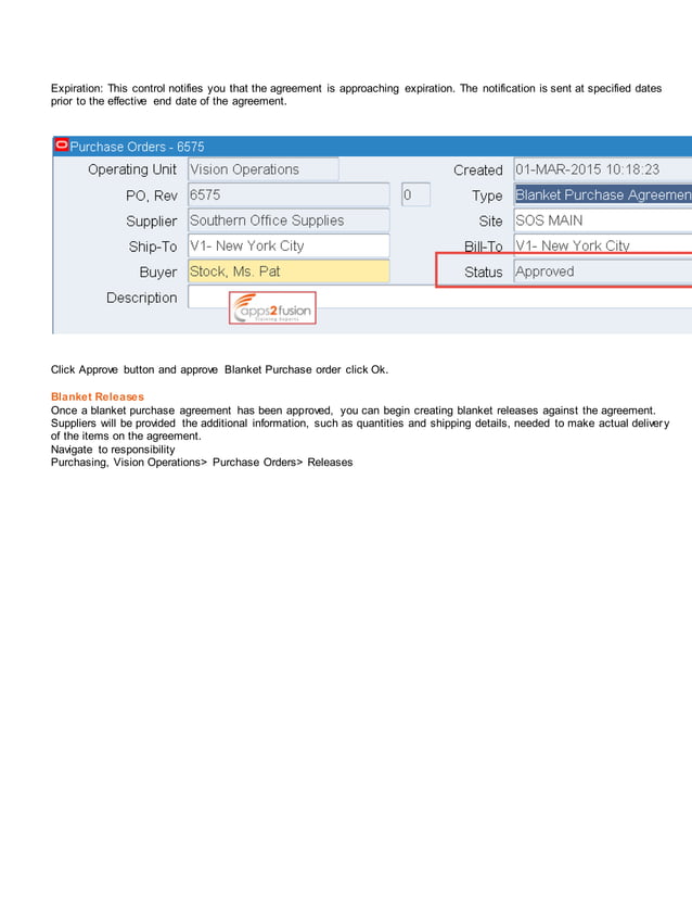 Blanket Purchase Agreement And Blanket Release In Oracle R12 blanket-purchase-agreement-and-blanket-release-in-oracle-r12