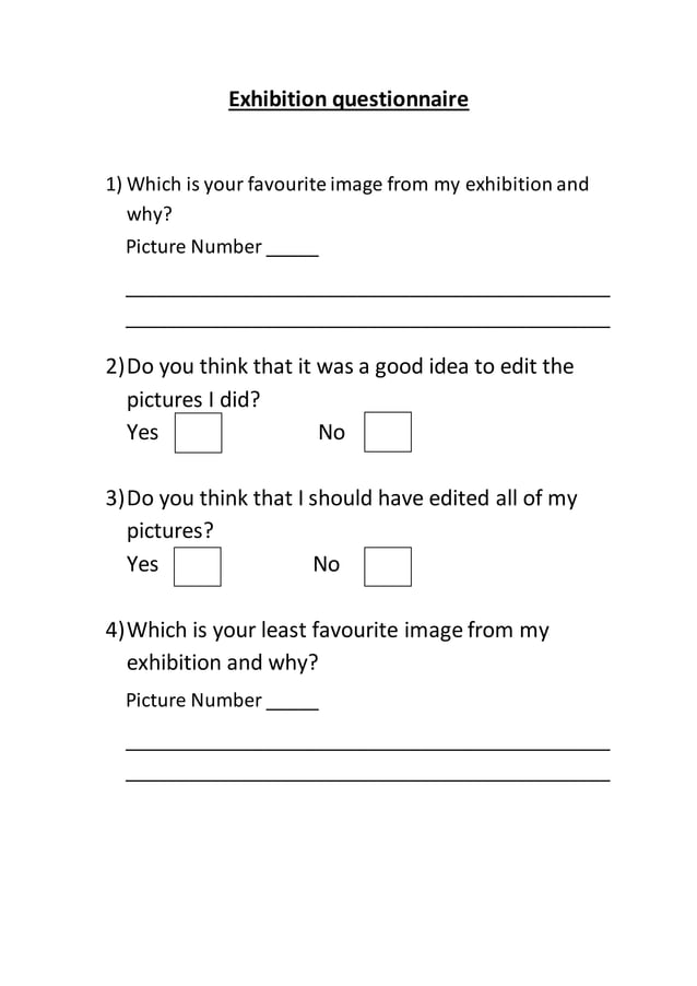 Blank exhibition questionnaire | PDF