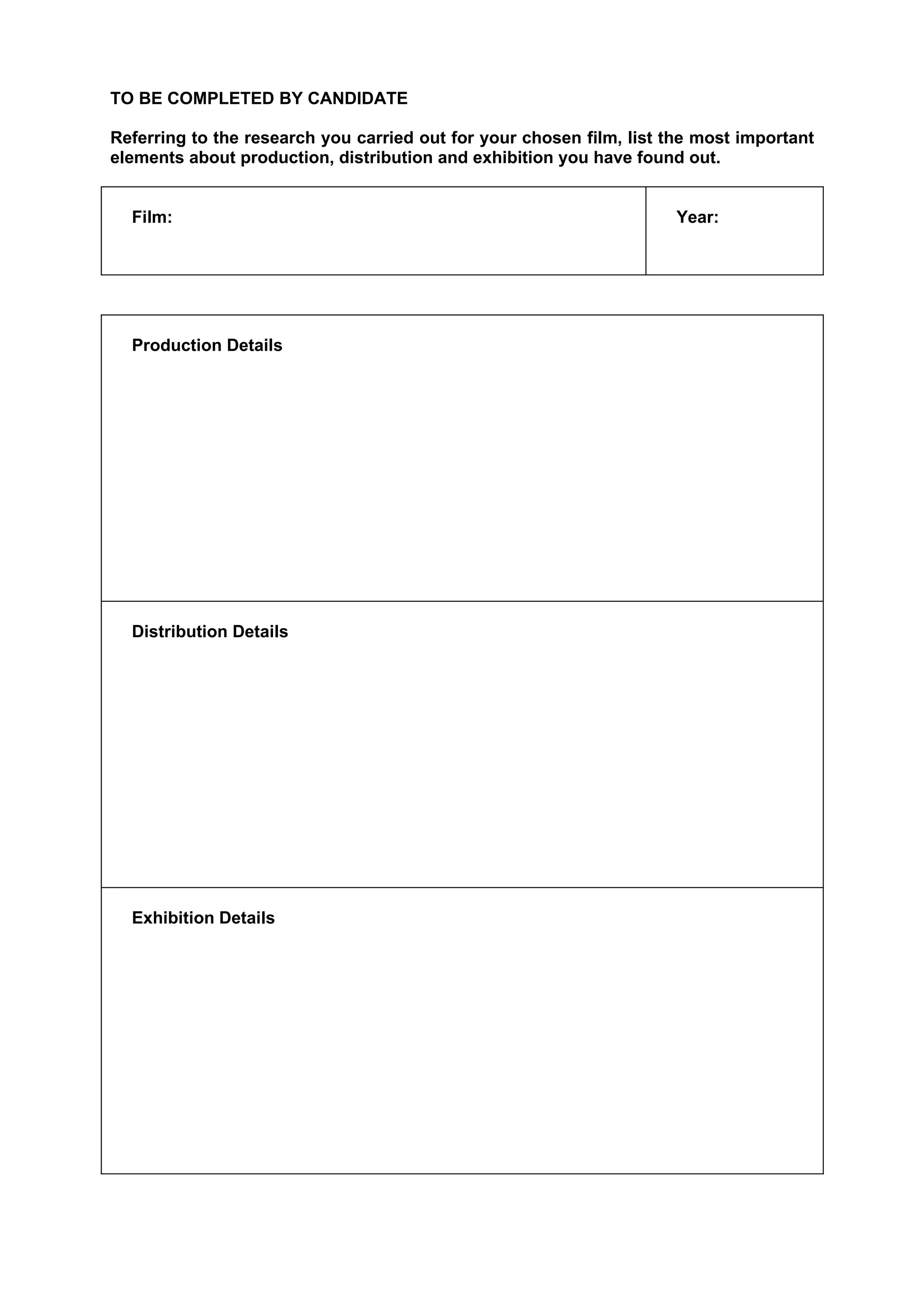 Blank industry research form | PDF