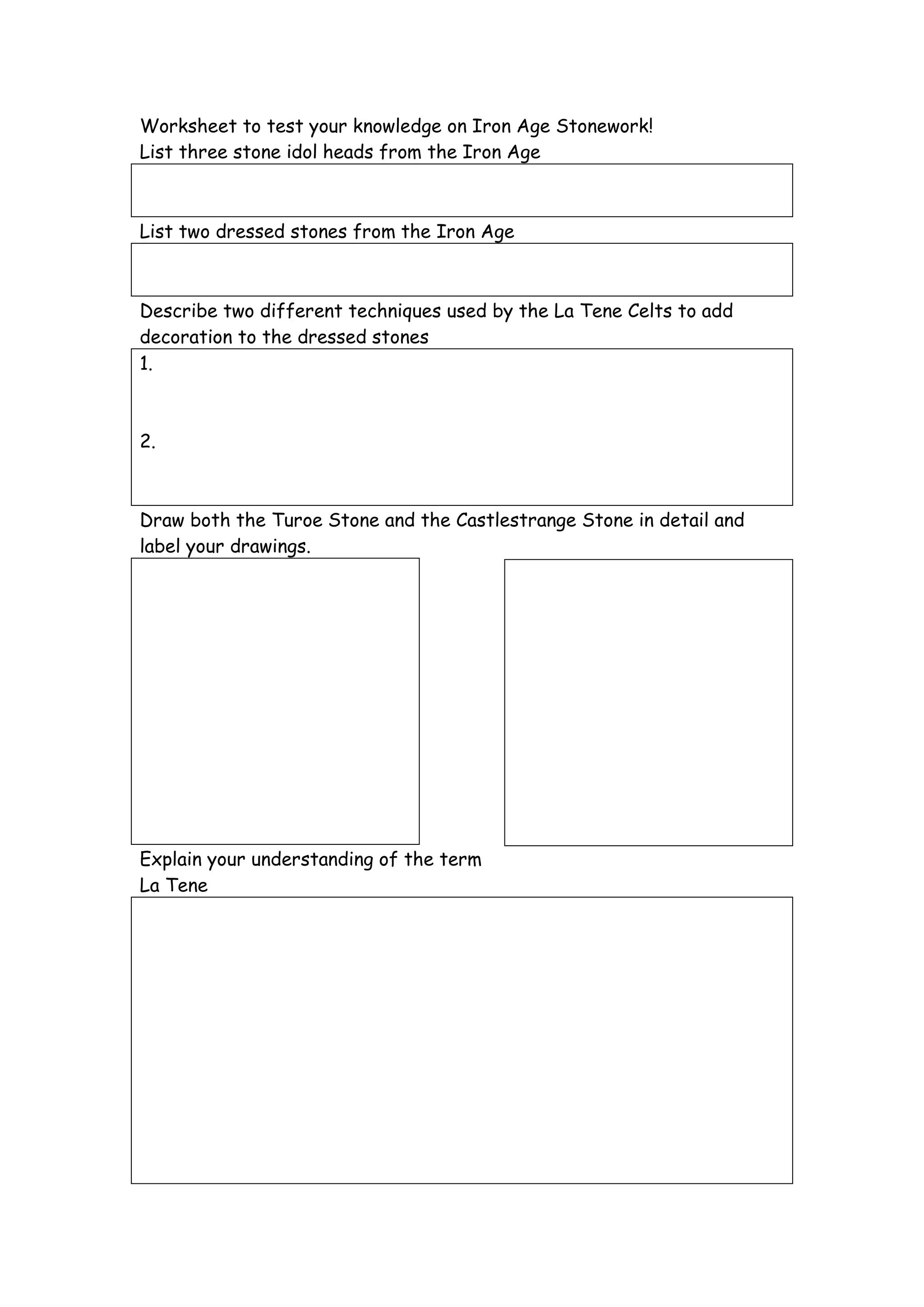 Blank iron age worksheet | PDF
