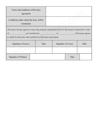 Blank Lease Fillable PDF Template Download | PDF