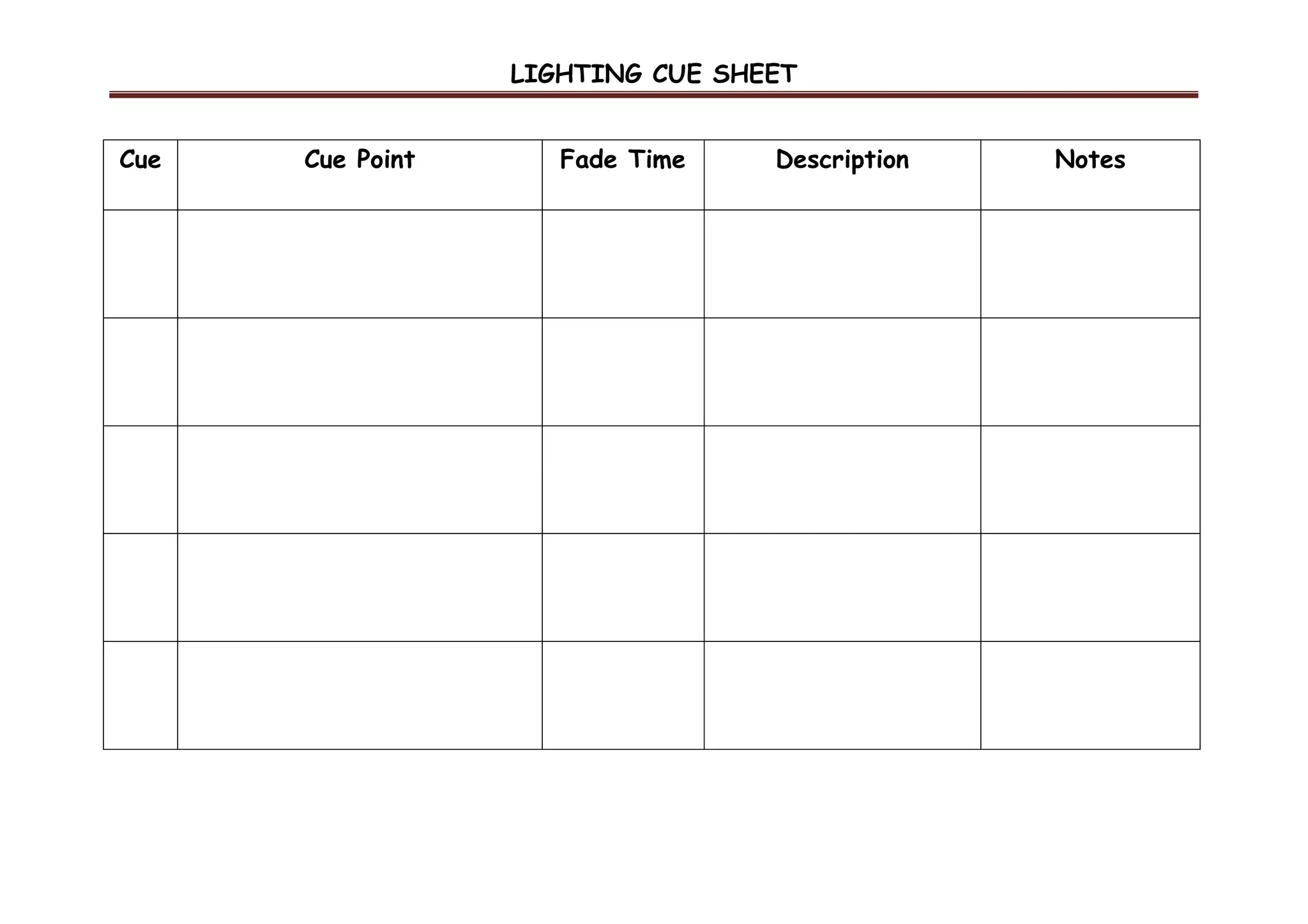 Blank lx cue_sheet | PDF