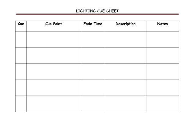 Blank lx cue_sheet | PDF