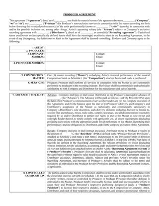 Blank producer agreement | PDF
