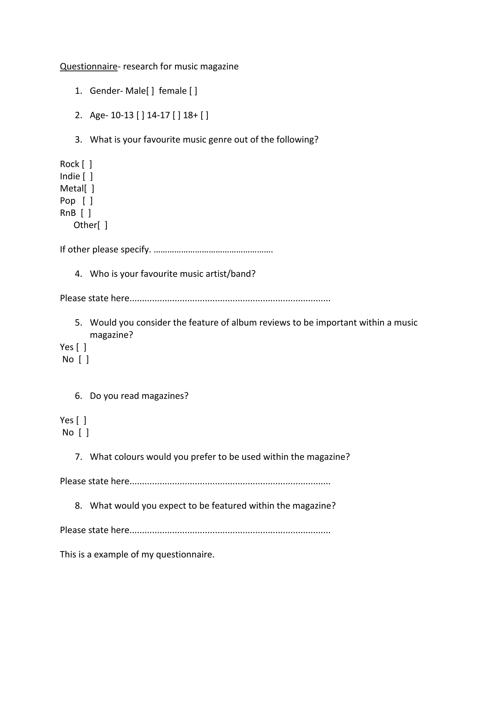 Blank questionnaire. | DOCX