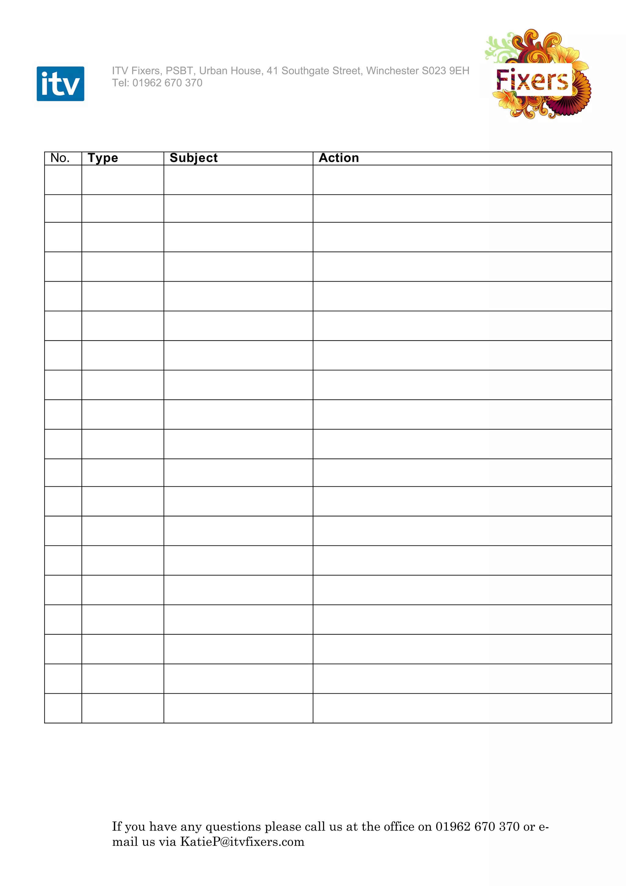 Blank shot list[1] | PDF