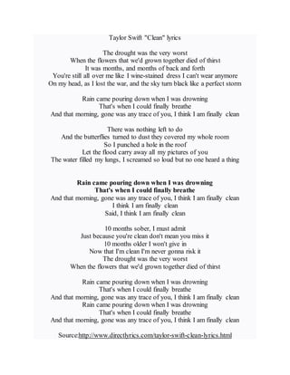 Blank Space Lyrics The Hole Song