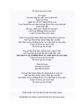 Blank Space Lyrics The Hole Song