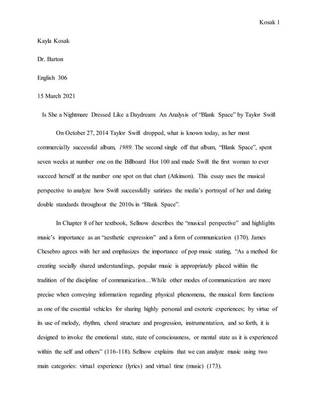 Blank Space By Taylor Swift Analysis PDF blank-space-by-taylor-swift-analysis-pdf