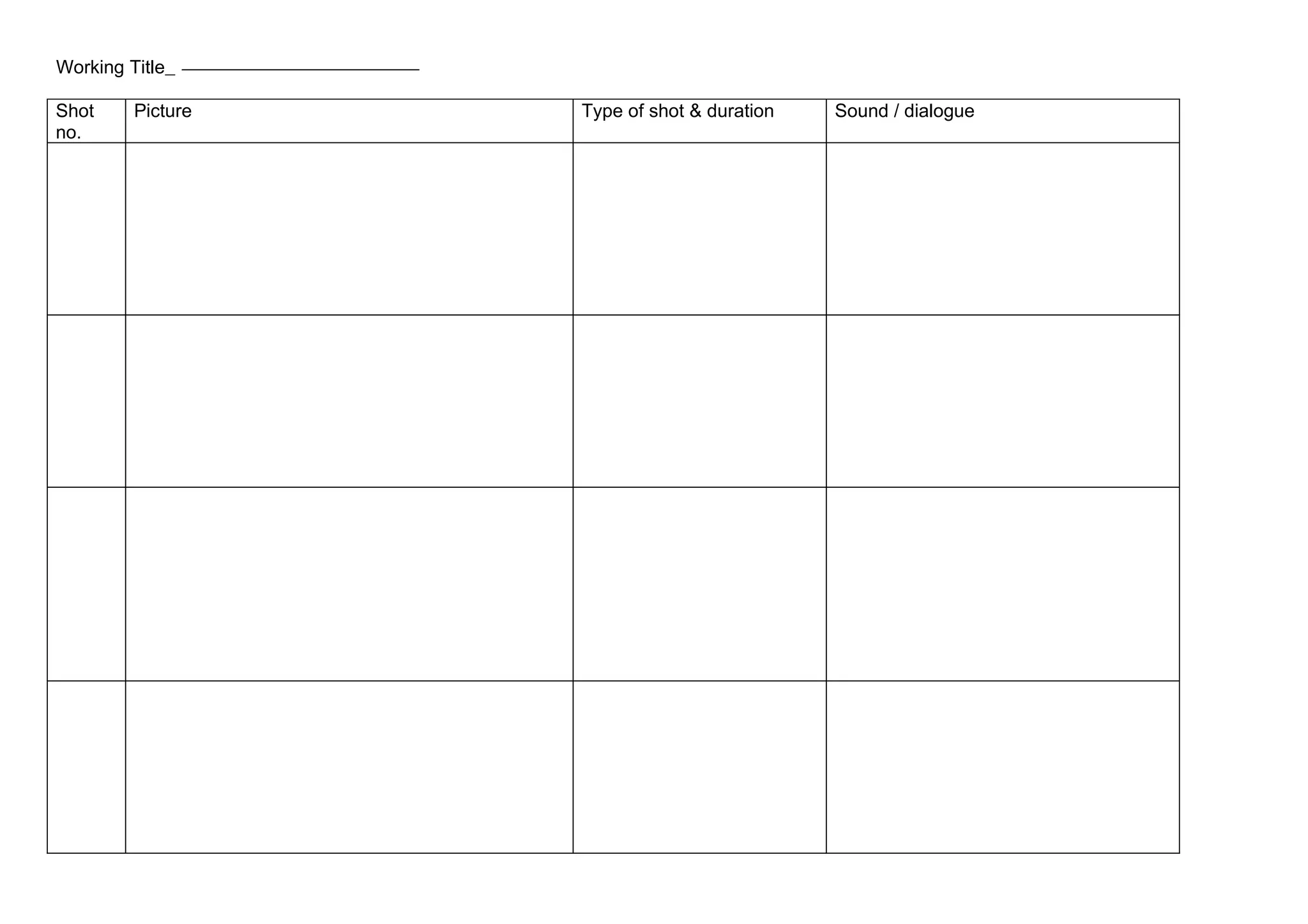Blank storyboard | DOC