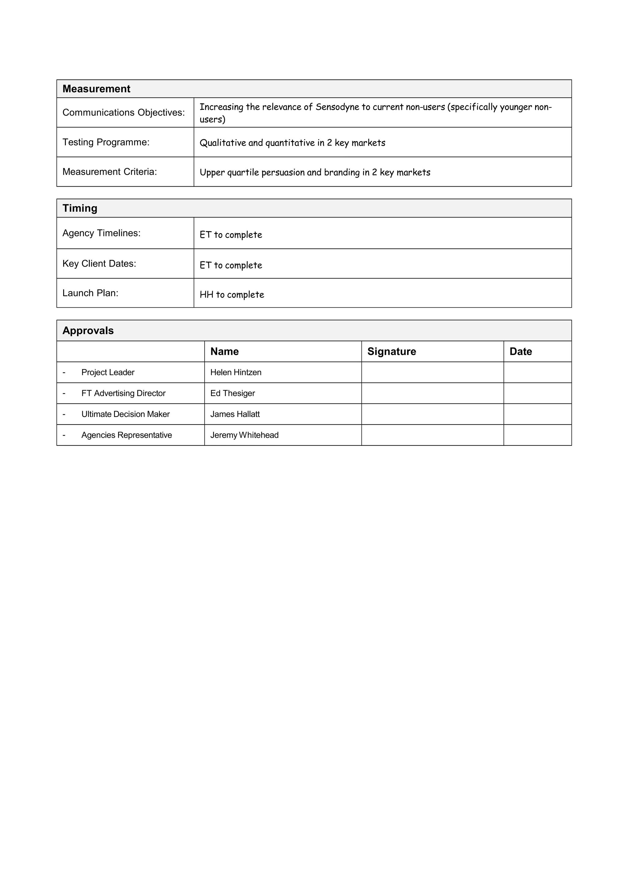 Blank total comms brief | DOC