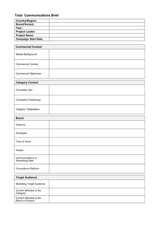 Blank total comms brief | DOC