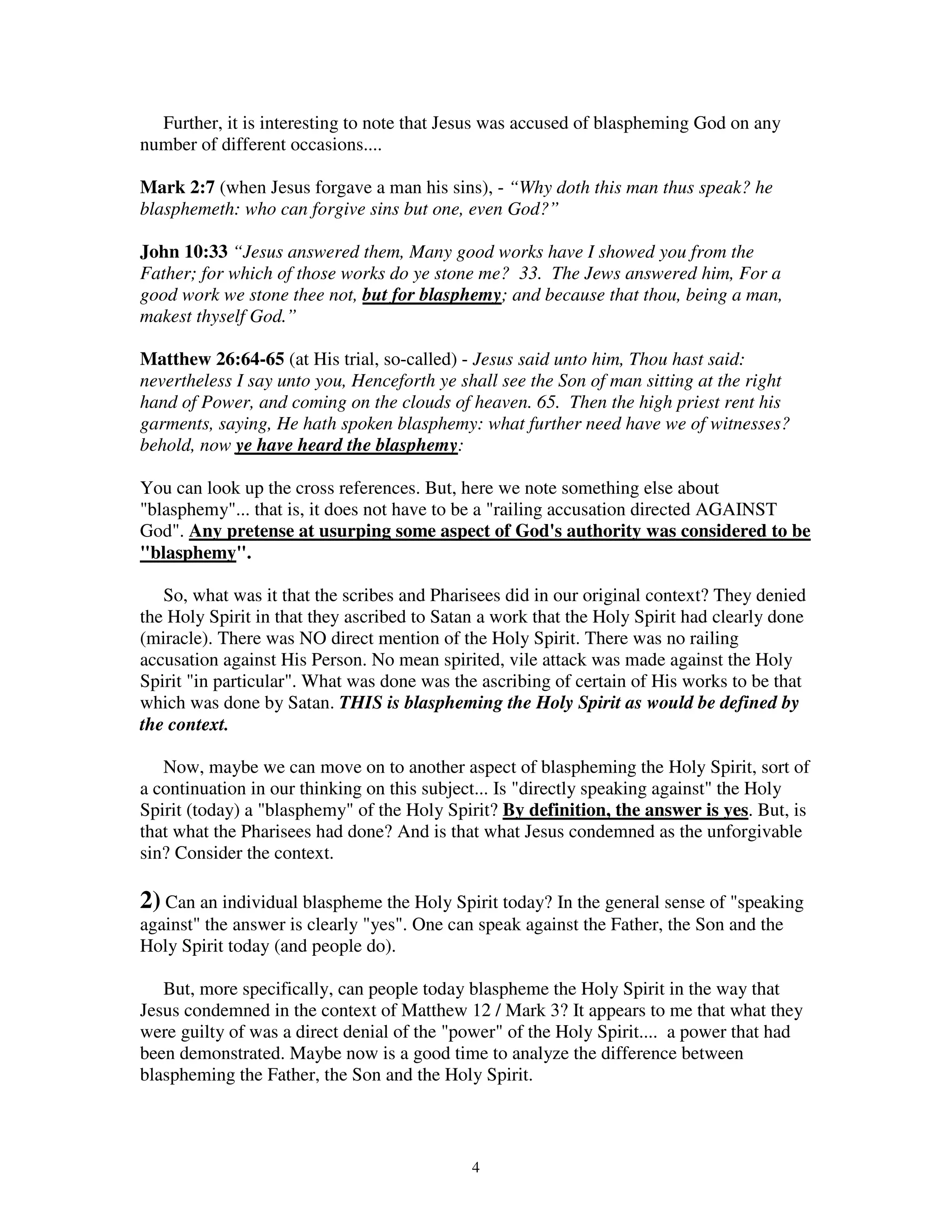 Blasphemy Against The Holy Spirit | PDF