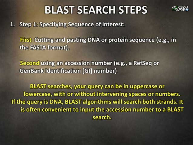 BLAST [Basic Alignment Local Search Tool] | PPTX