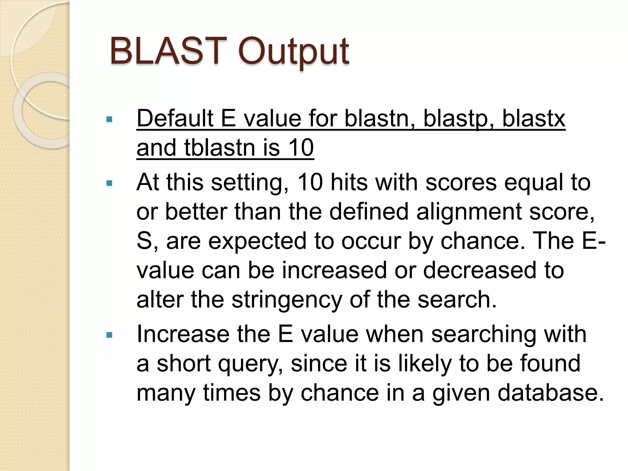 BLAST (Basic local alignment search Tool) | PPTX