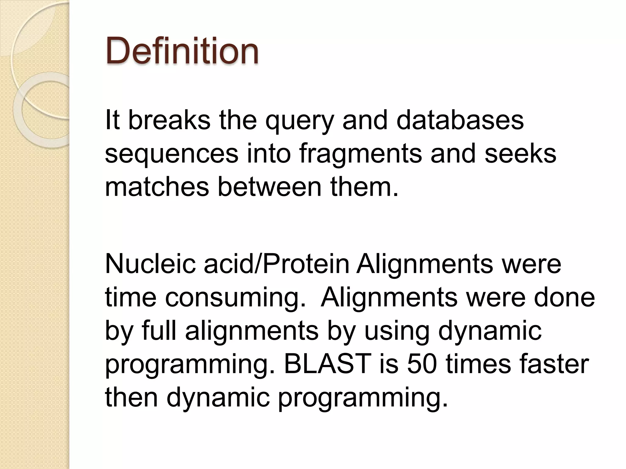 BLAST (Basic local alignment search Tool) | PPTX