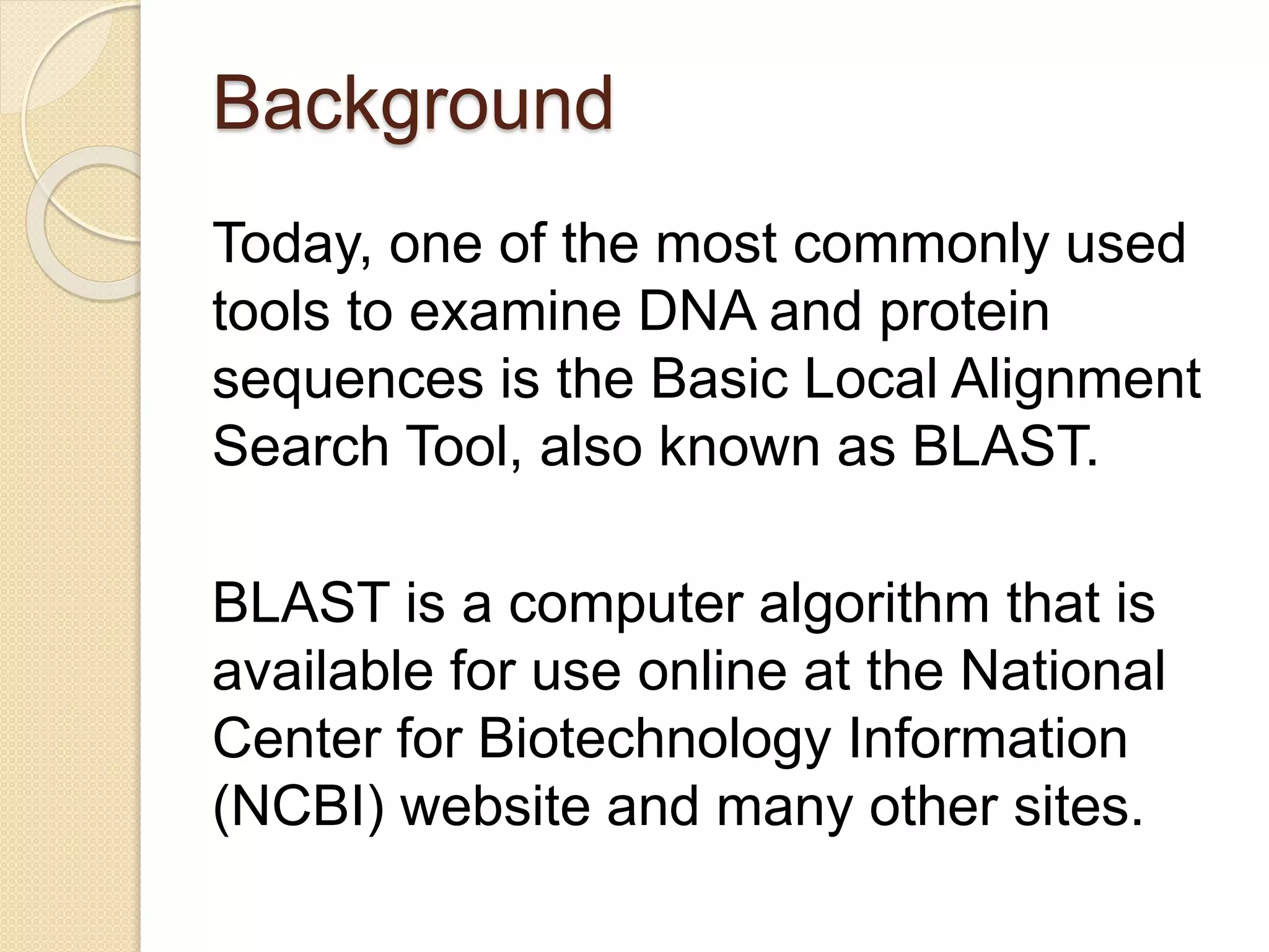 BLAST (Basic local alignment search Tool) | PPTX