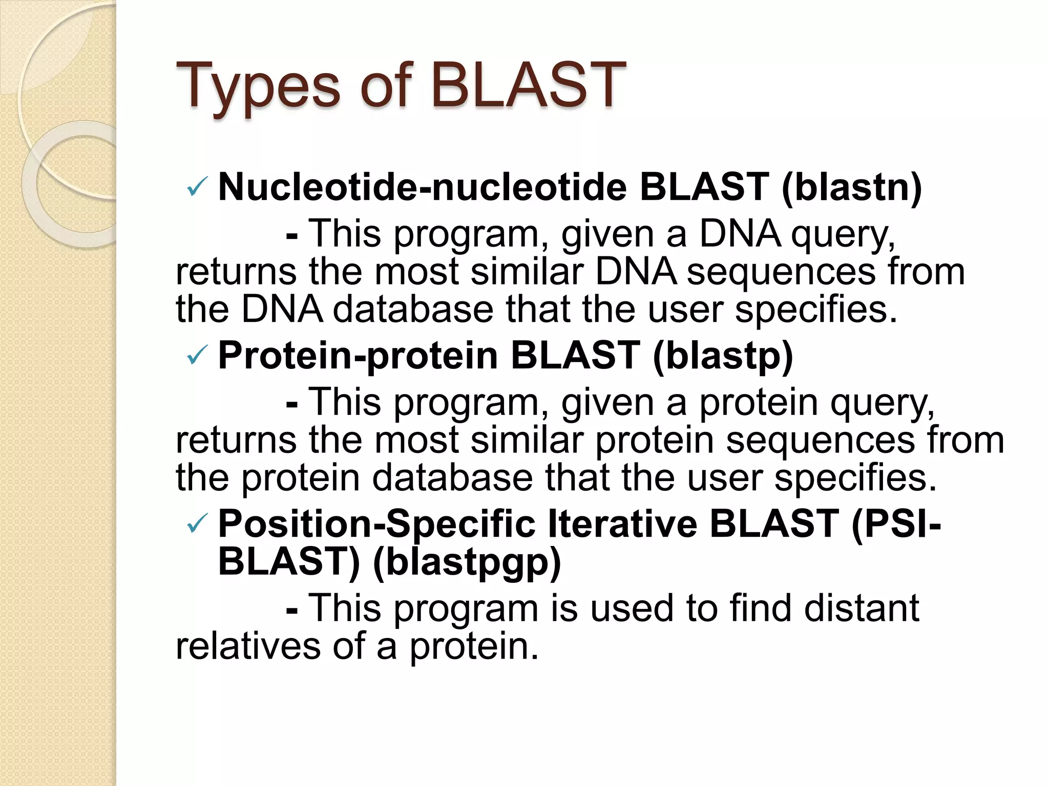 BLAST (Basic local alignment search Tool) | PPTX