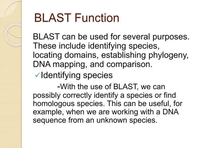 BLAST (Basic local alignment search Tool) | PPTX