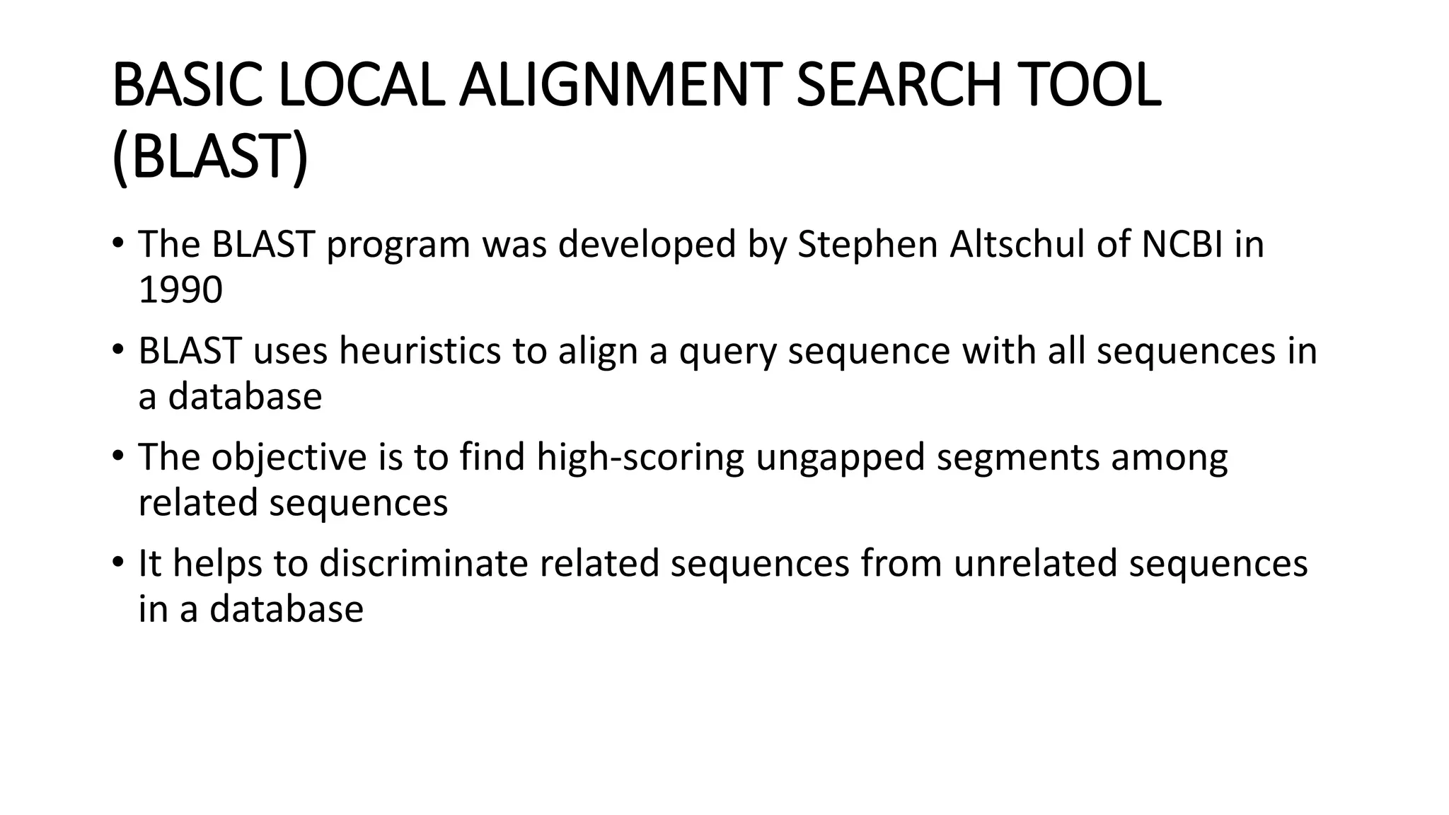 Database similarity searching blast and fasta | PPTX | Databases | Computer Software and ...