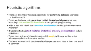 Database similarity searching blast and fasta | PPTX