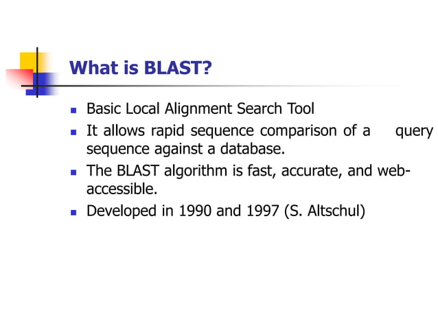 Basic Local Alignment Search Tool - PPTs | PPT