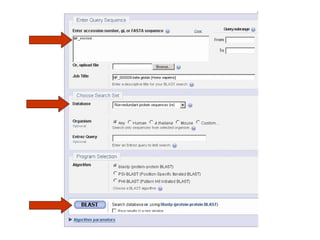 Basic Local Alignment Tool (BLAST) bioinformatics | PPT