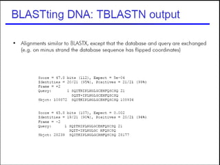Basic Local Alignment Tool (BLAST) bioinformatics | PPT